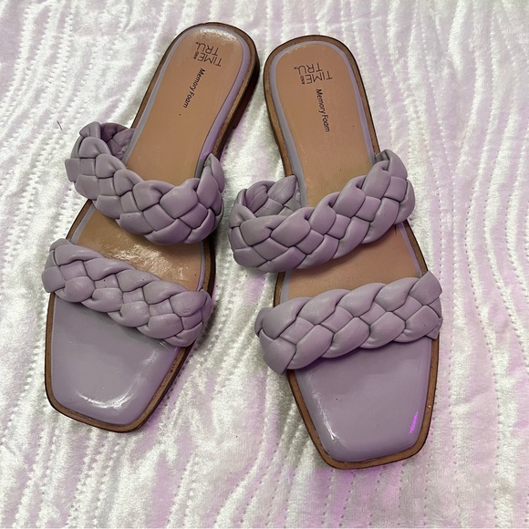 Time and Tru | Shoes | Time And Tru Purple Braided Slide Sandals | Poshmark
